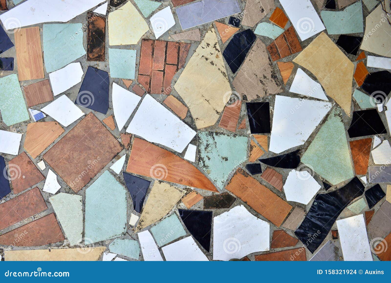 Broken Tiles Mosaic Pattern for Texture Background Stock Photo - Image ...