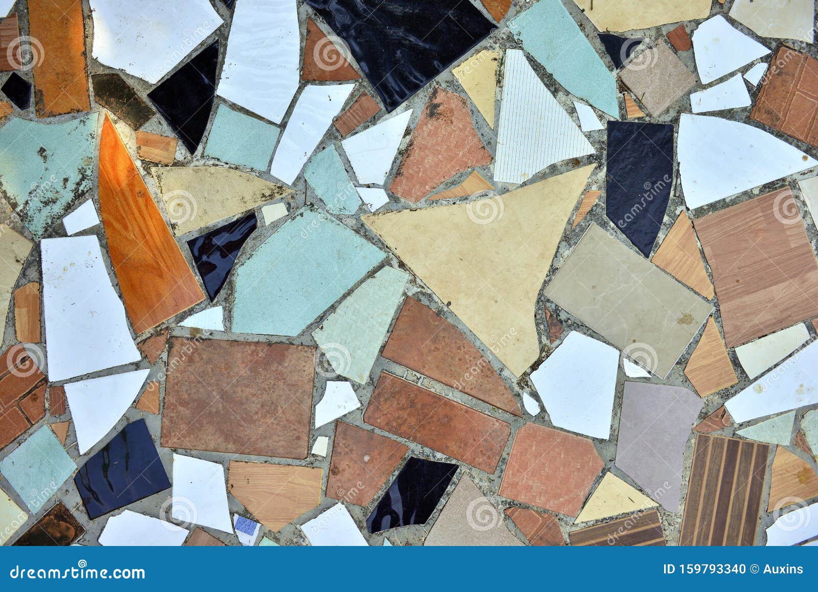Broken Tiles Mosaic Pattern for Texture Background Stock Photo - Image ...