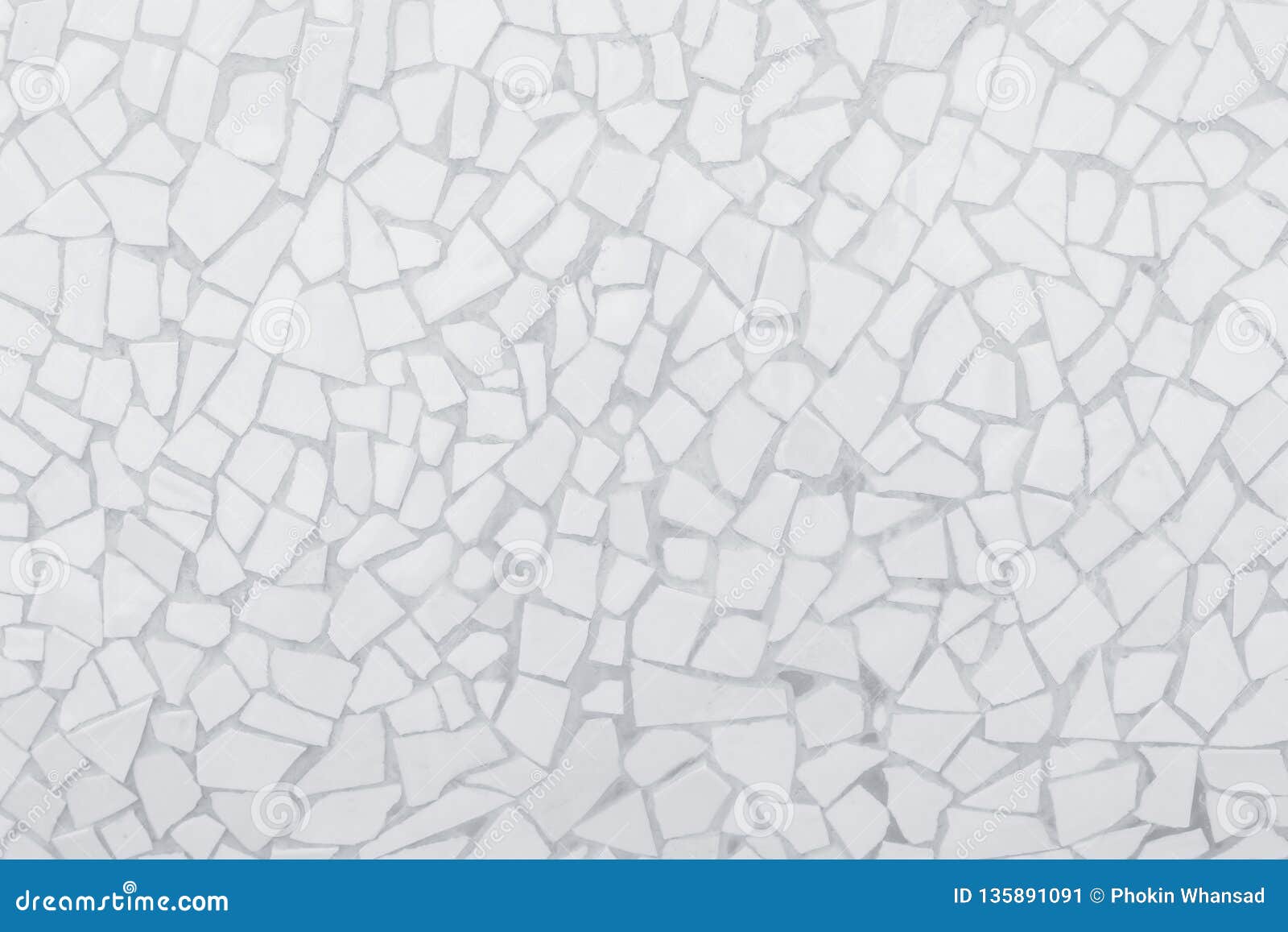 Broken Tiles Mosaic Seamless Pattern. White and Grey the Tile Wall High ...