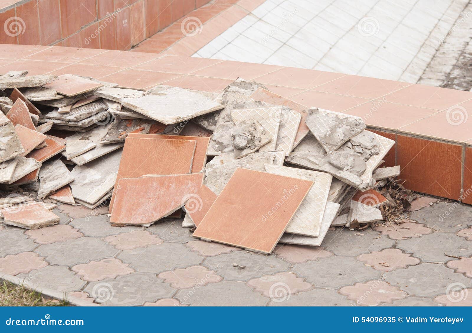 Broken tiles stock image. Image of industrial, rust, dump - 54096935