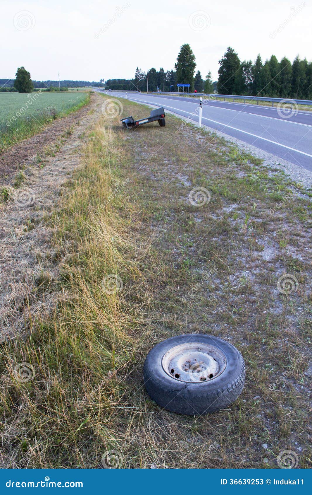 Broken tire stock image. Image of abandoned, trailer - 36639253