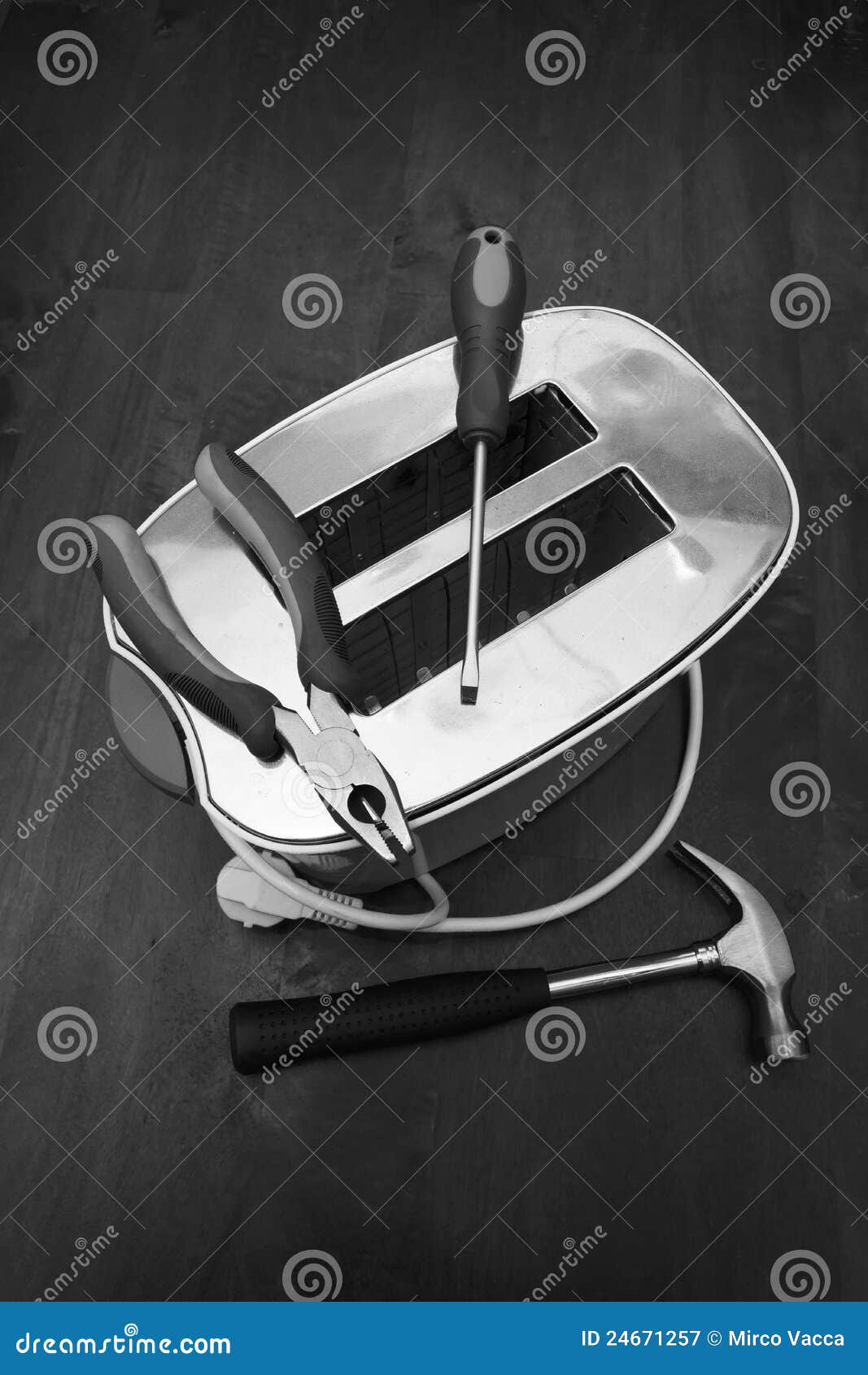Broken toaster stock image. Image of pliers, electric - 24671257