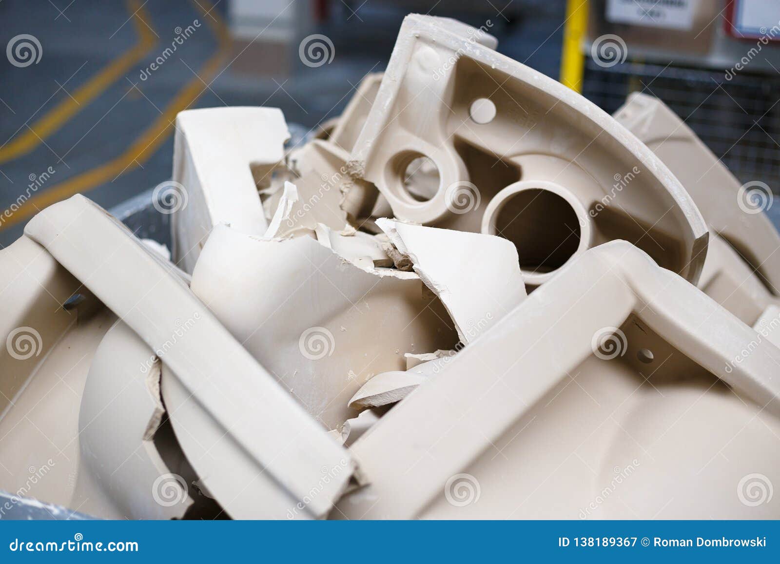 Broken Toilets Defective Product in the Workshop Stock Image - Image of ...