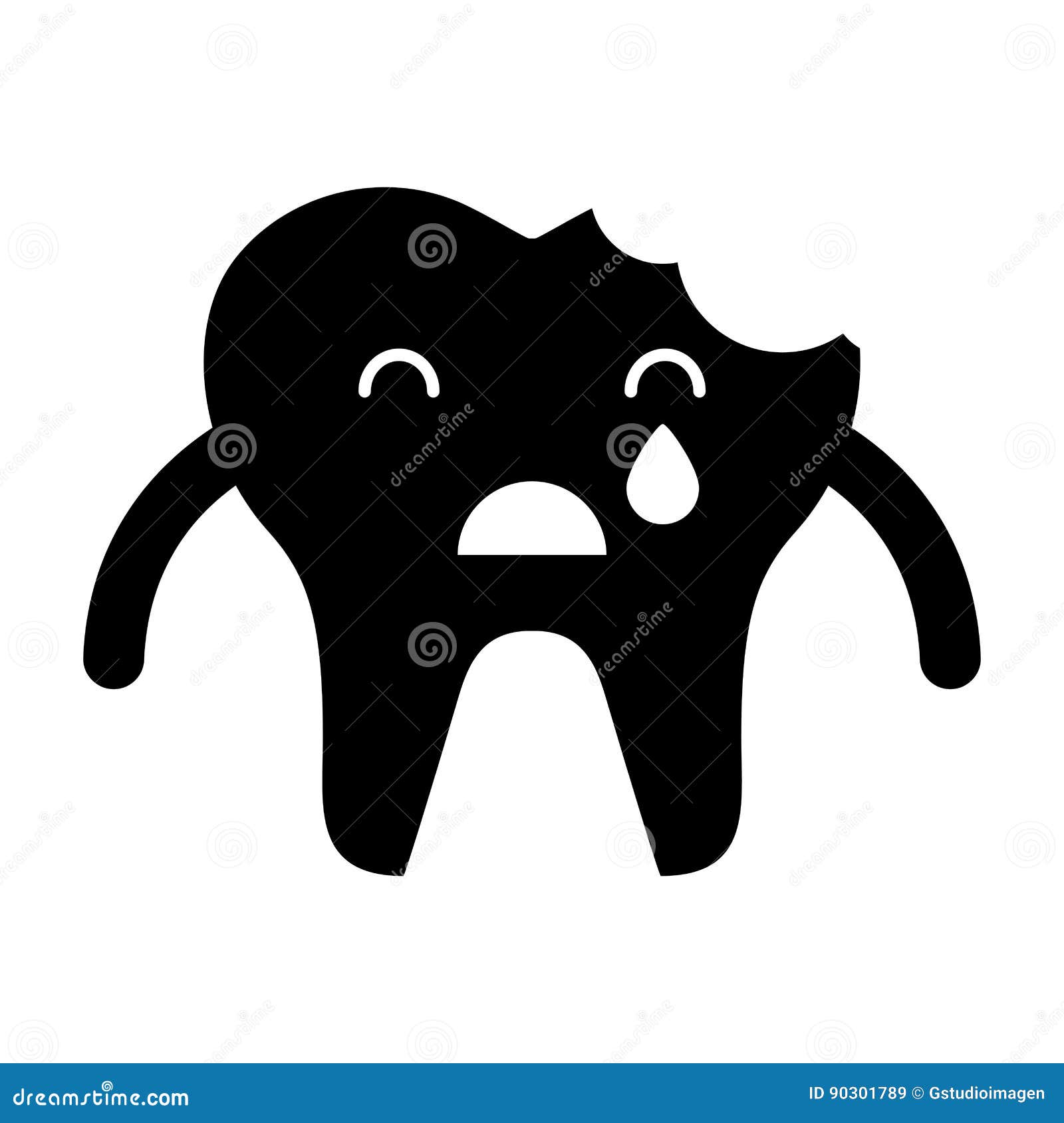 Sad Tooth Crying In Pain Vector Cartoon Illustration | CartoonDealer ...