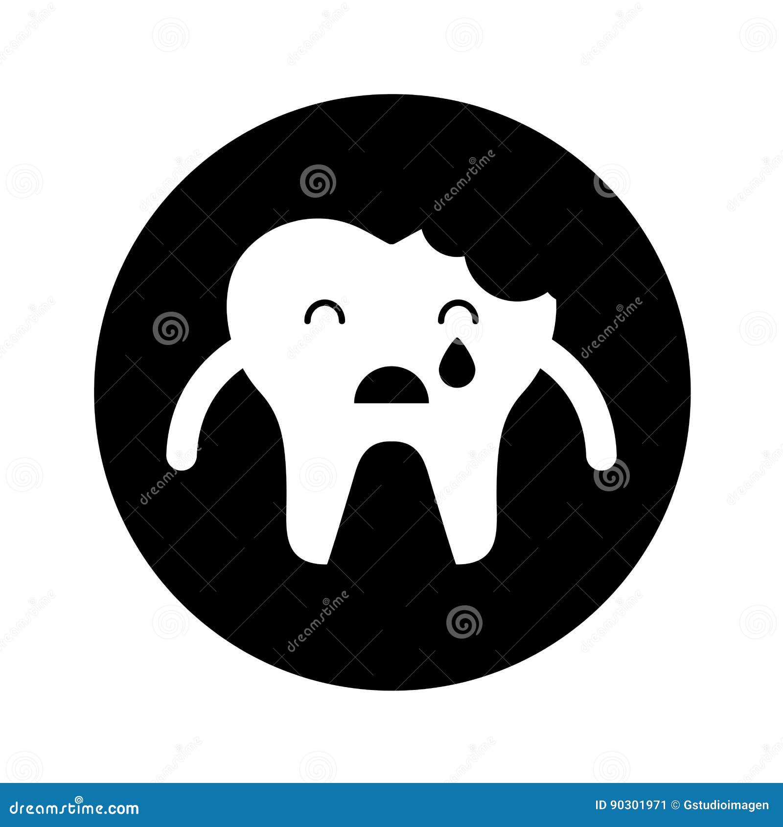 Sad Tooth Crying In Pain Vector Cartoon Illustration | CartoonDealer ...