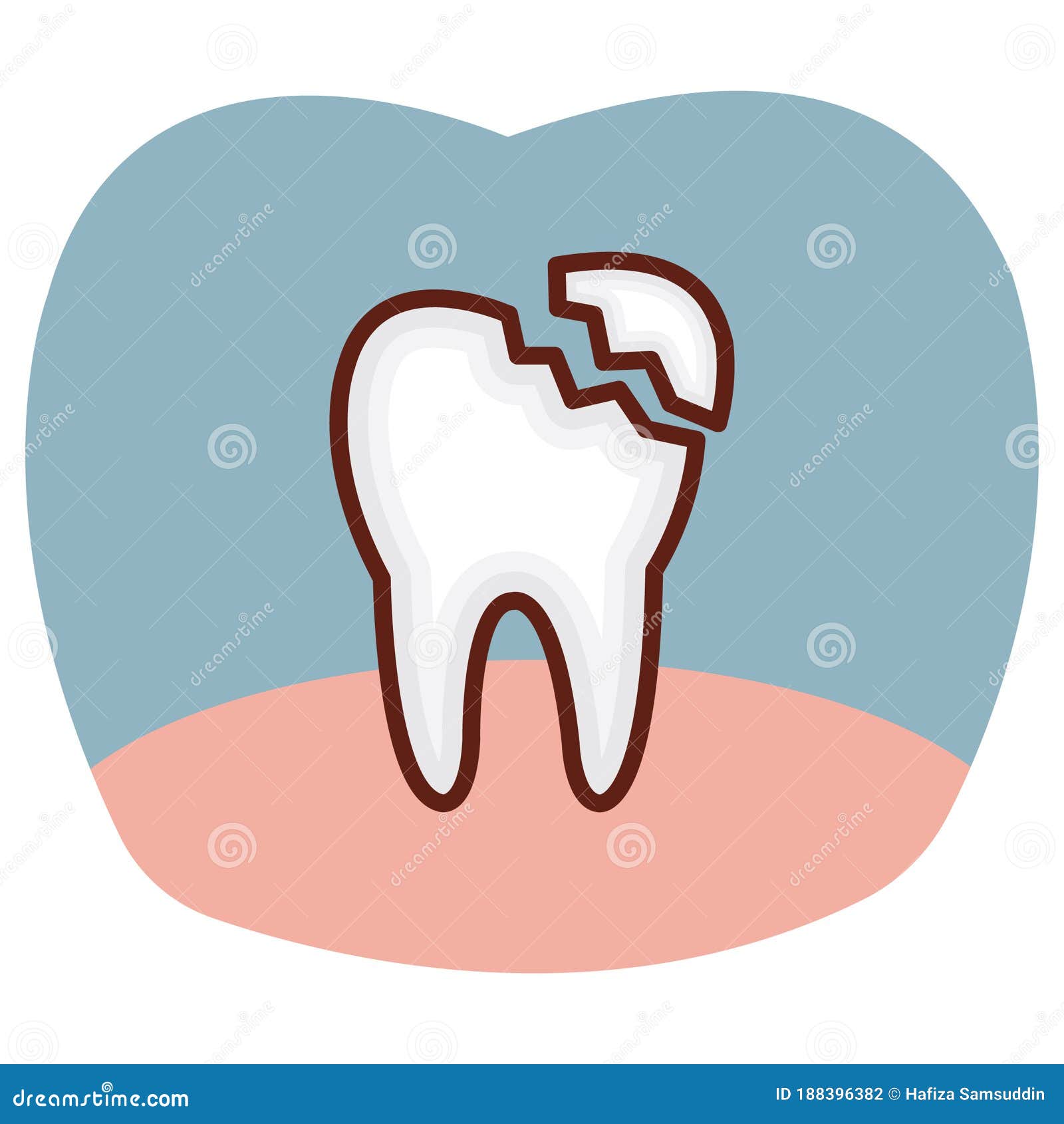 Broken Tooth. Vector Illustration Decorative Design Stock Vector ...