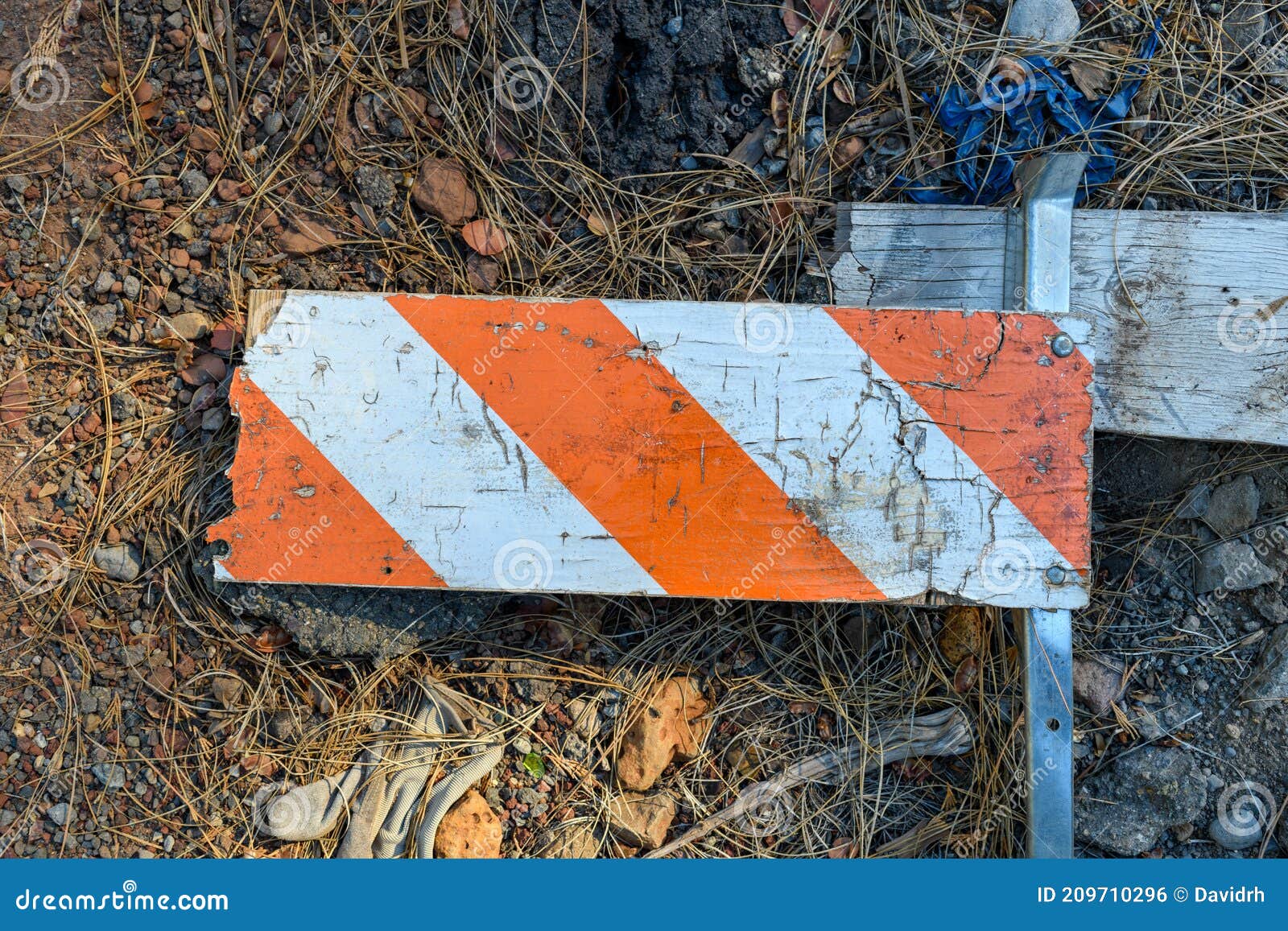 A Broken Traffic Warning Sign on the Ground Stock Photo - Image of sign ...