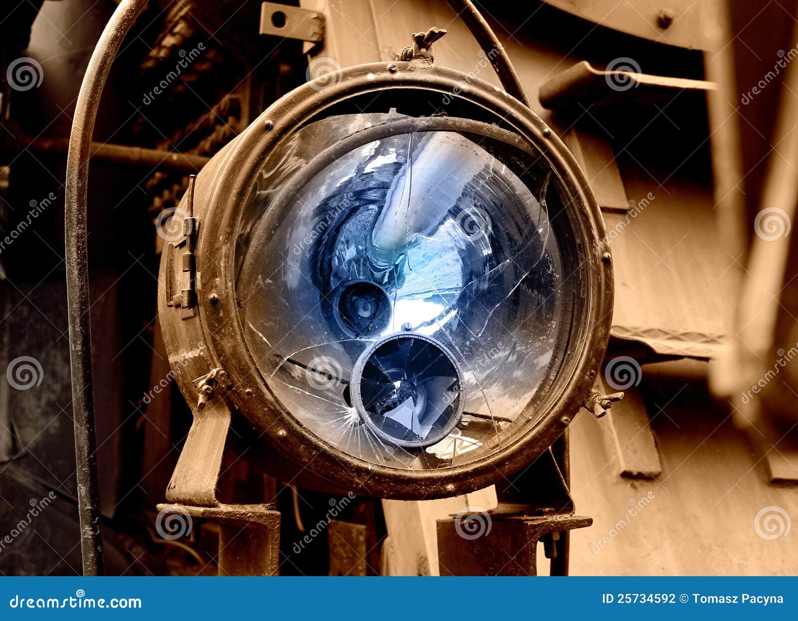 Broken Train Locomotive Lamp Reflector Stock Photo - Image of crash ...