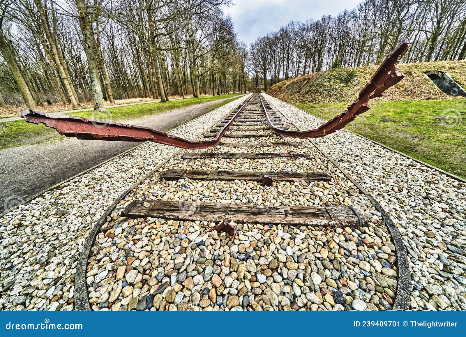 Broken Train Rails End with No Stop Stock Image - Image of iron, land ...