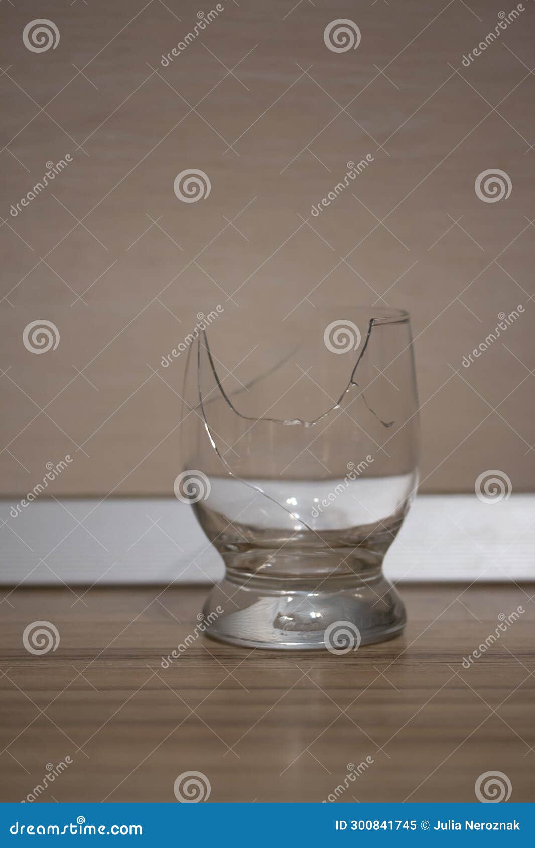 Broken Transparent Drinking Glass in the Kitchen Stock Image - Image of ...