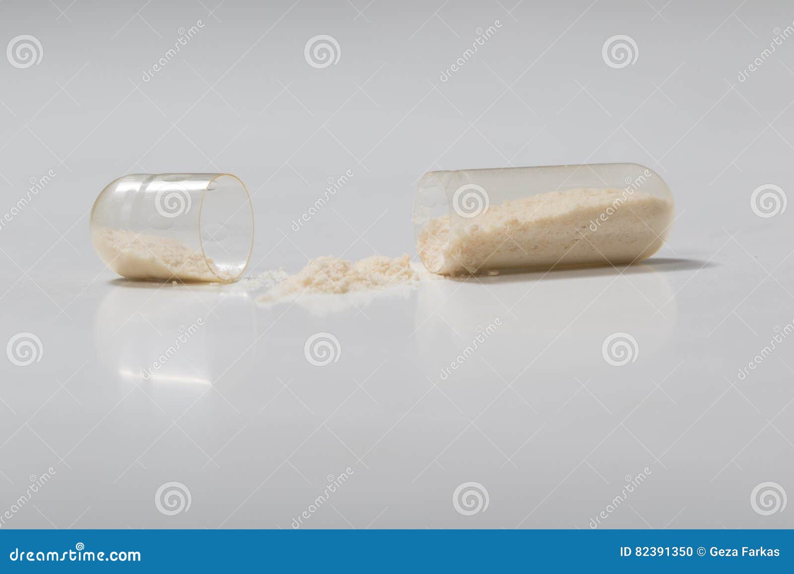 Broken Transparent Probiotic Capsule Stock Photo - Image of illness ...