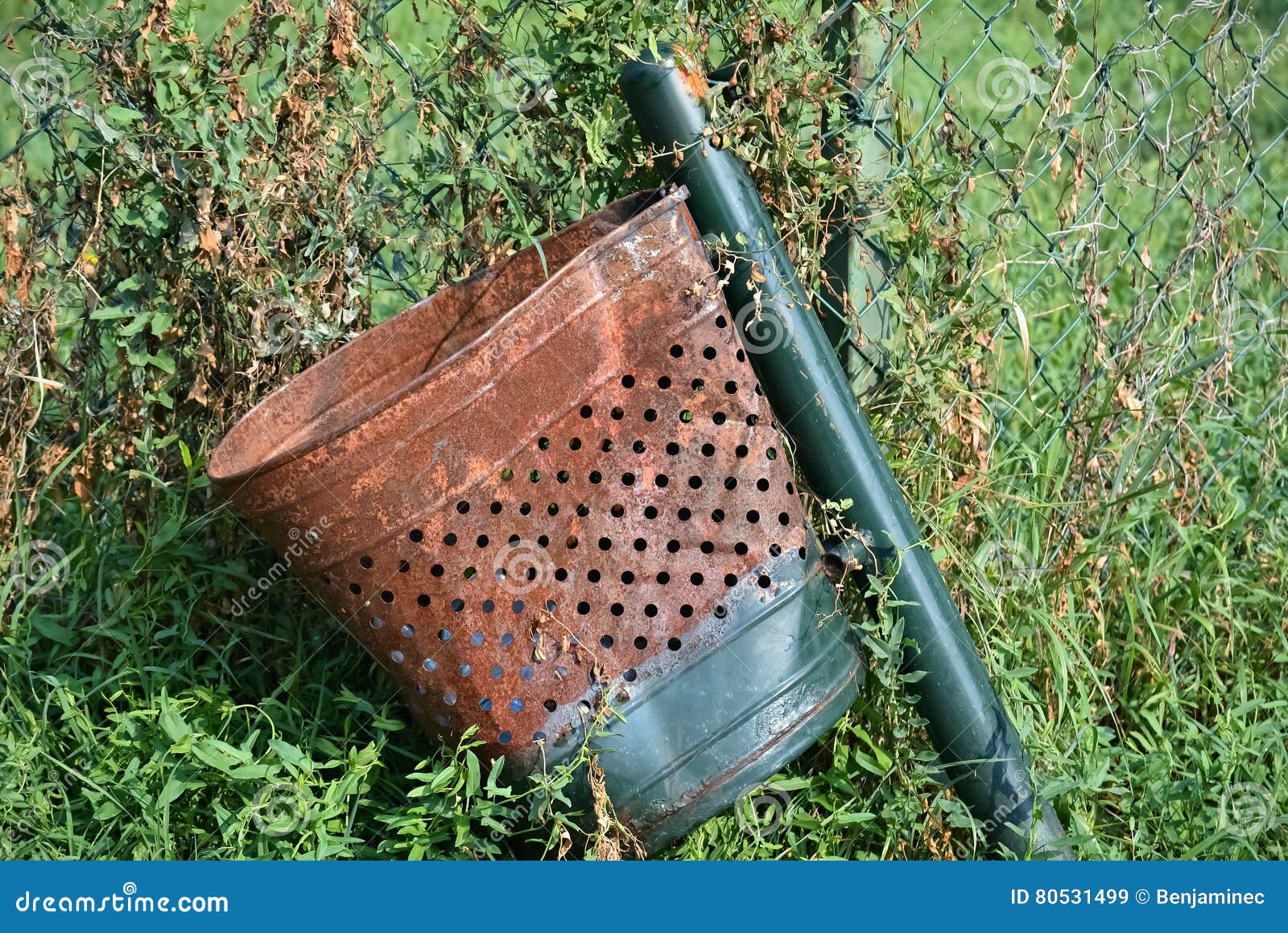 Broken trash can stock image. Image of dustbin, broken - 80531499