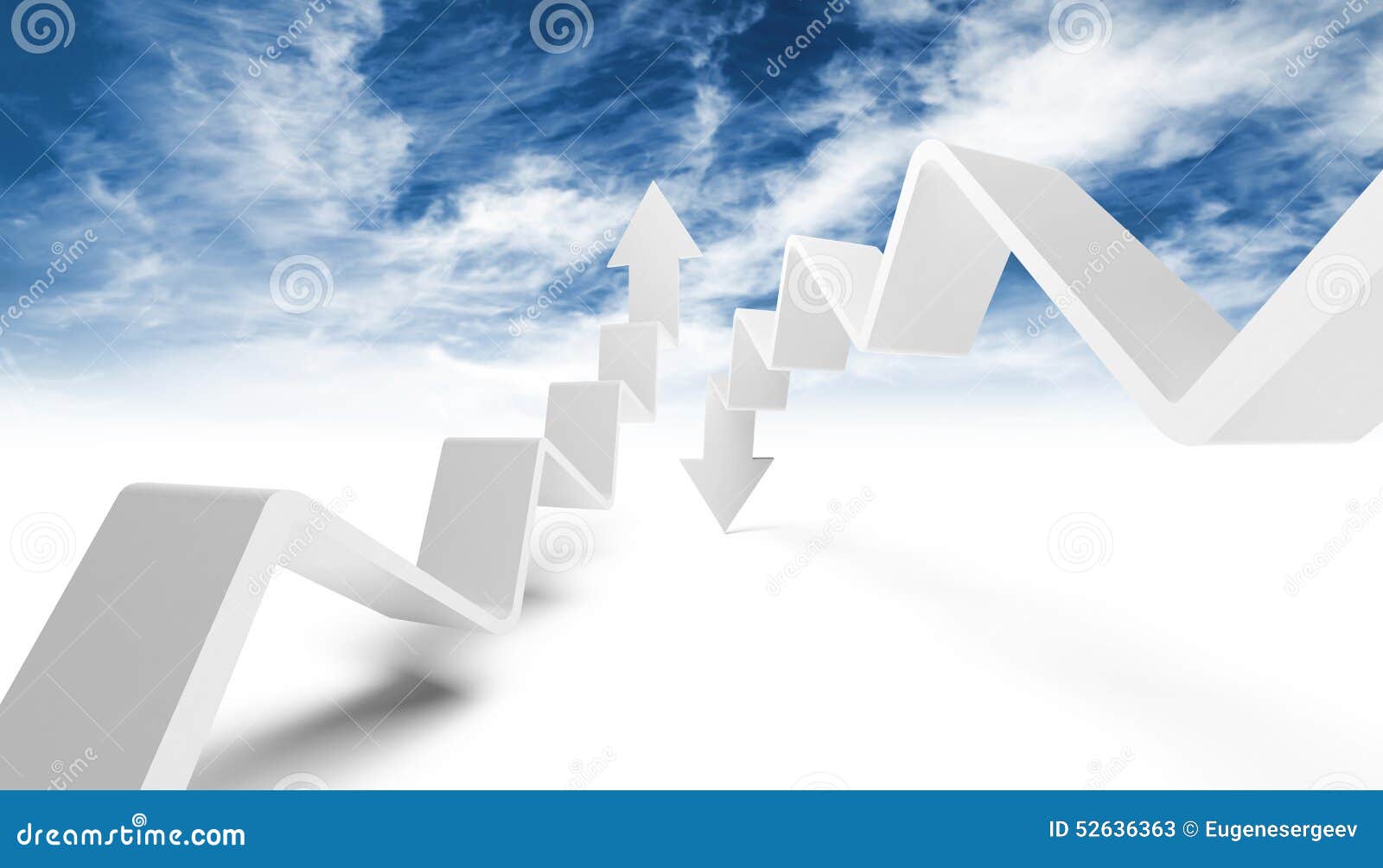 Broken Trend Lines with Arrows are Going Up and Down Stock Illustration ...