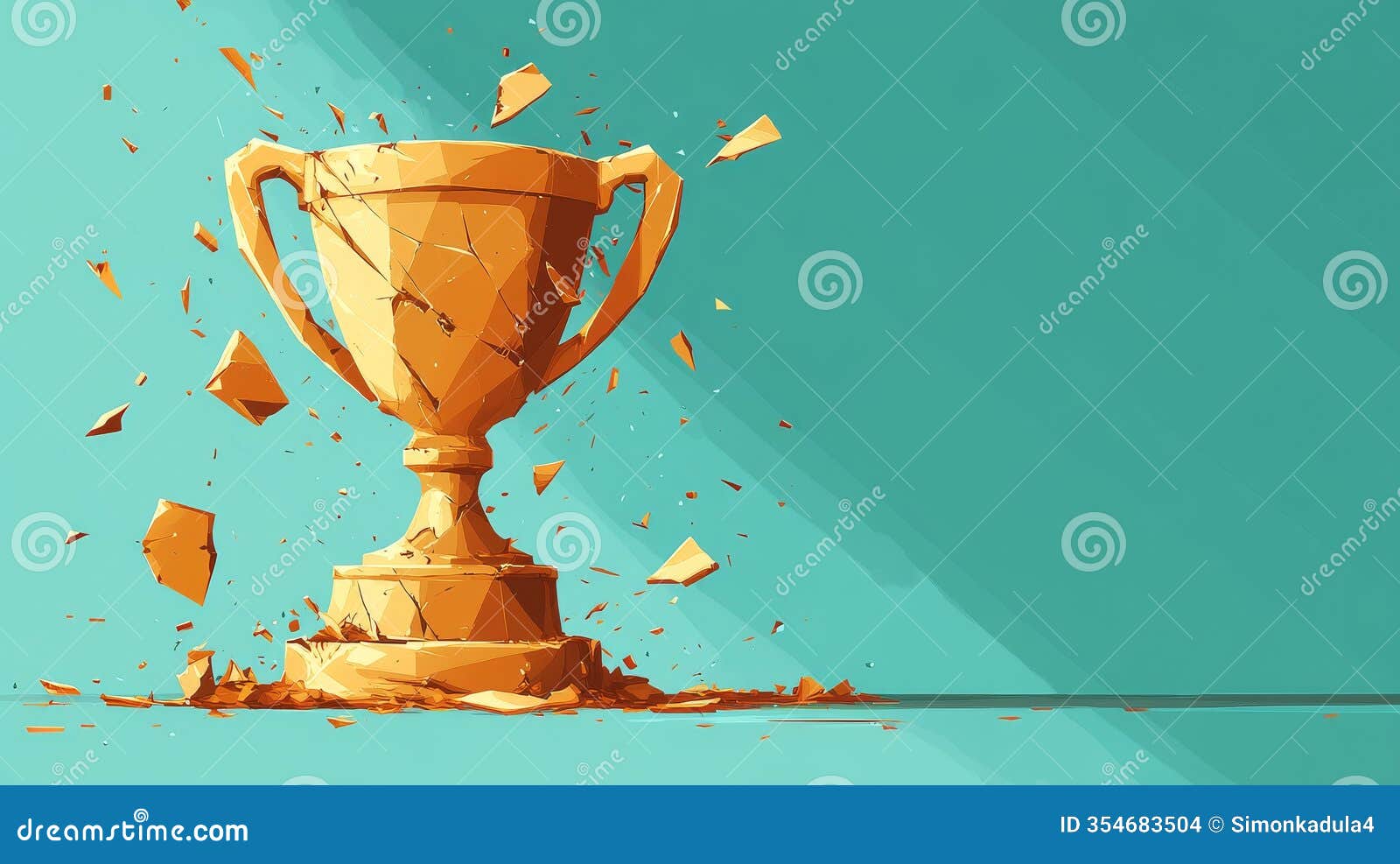 Broken Trophy Crumbling, Depicting Loss and Failure in Competition Stock Photo - Image of ...