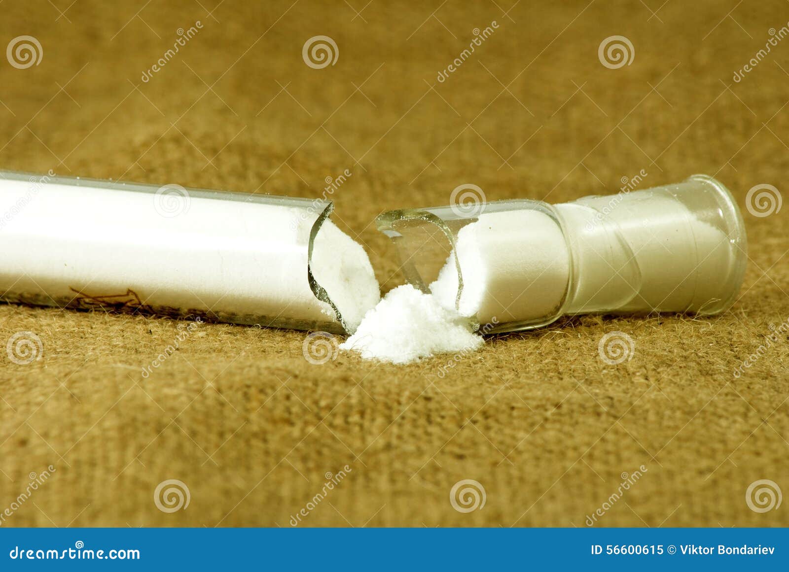 Broken tube with powder stock image. Image of analyze - 56600615