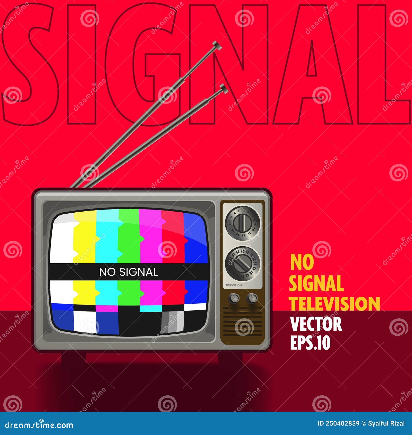 Old Television Picture Lost Signal with Background Stock Vector ...