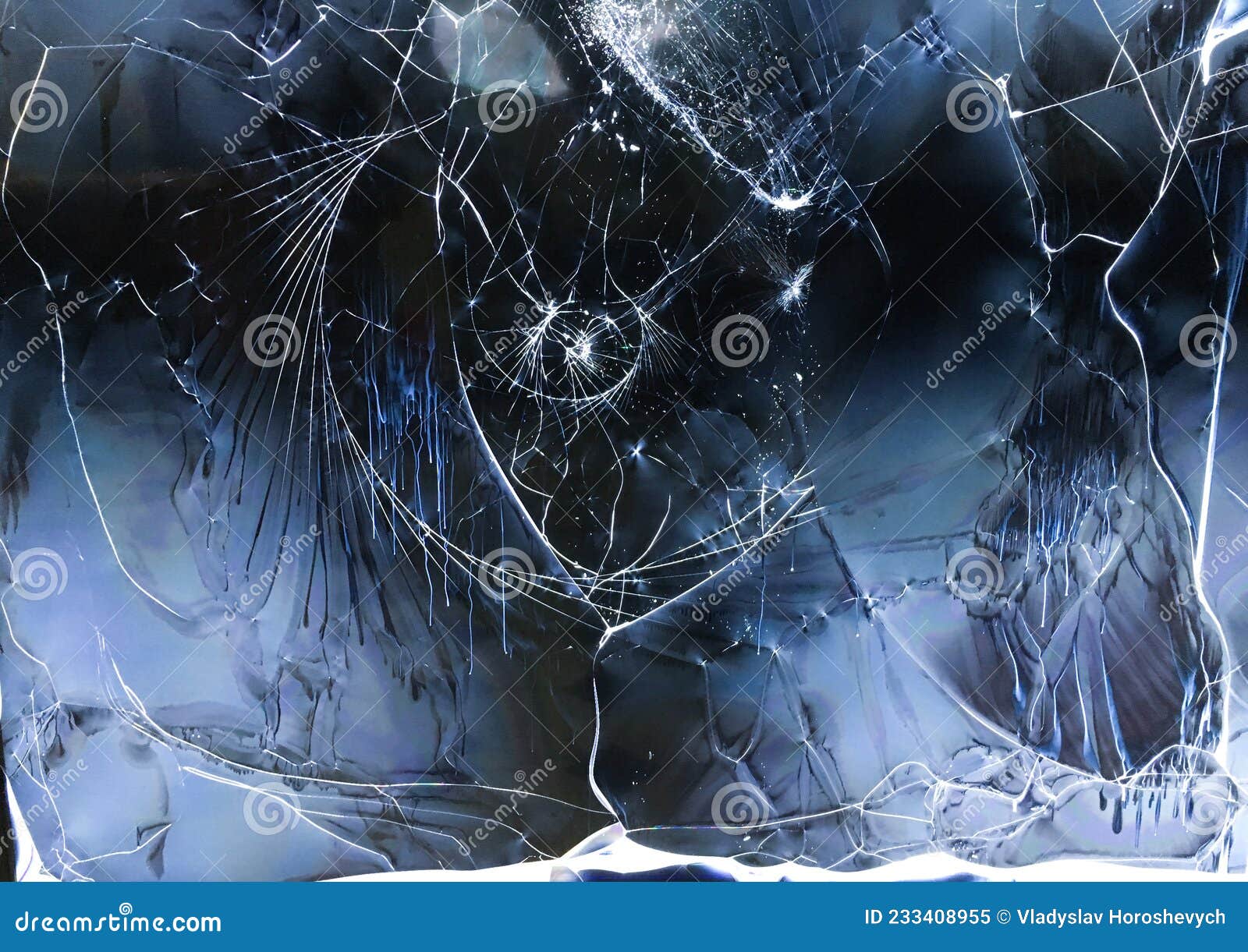 Broken TV Screen, Large Cracks, for Background, LCD Screen Stock Image ...