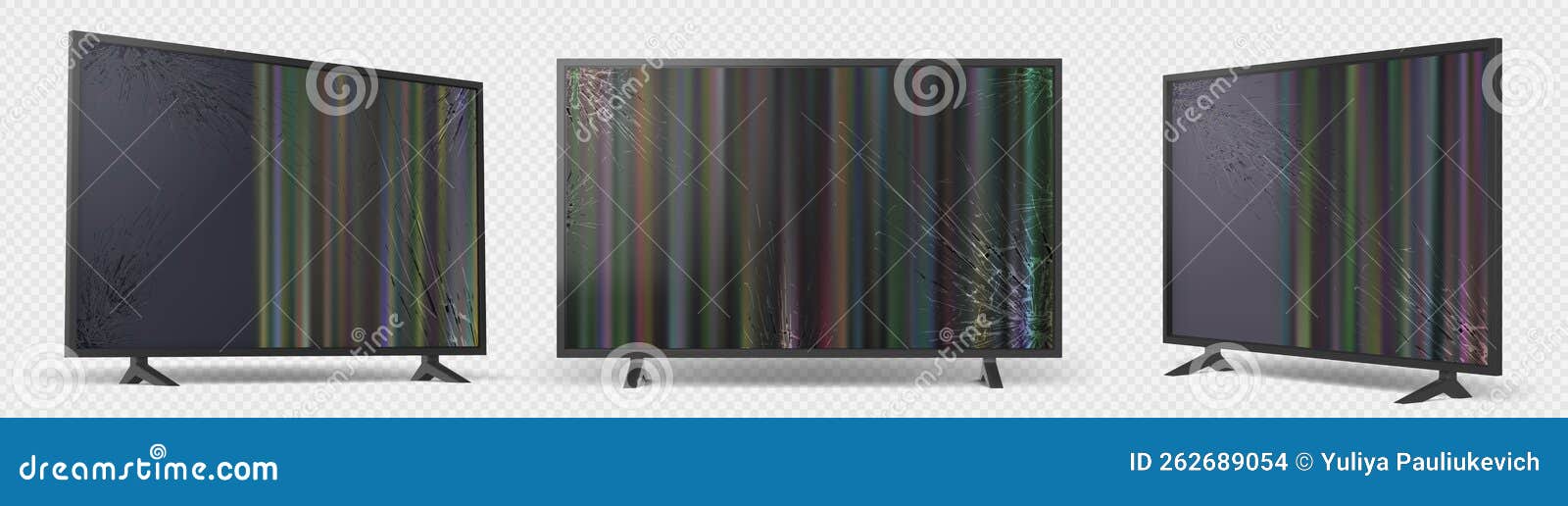 Broken Tv Set Isolated on Transparent Background Stock Vector ...
