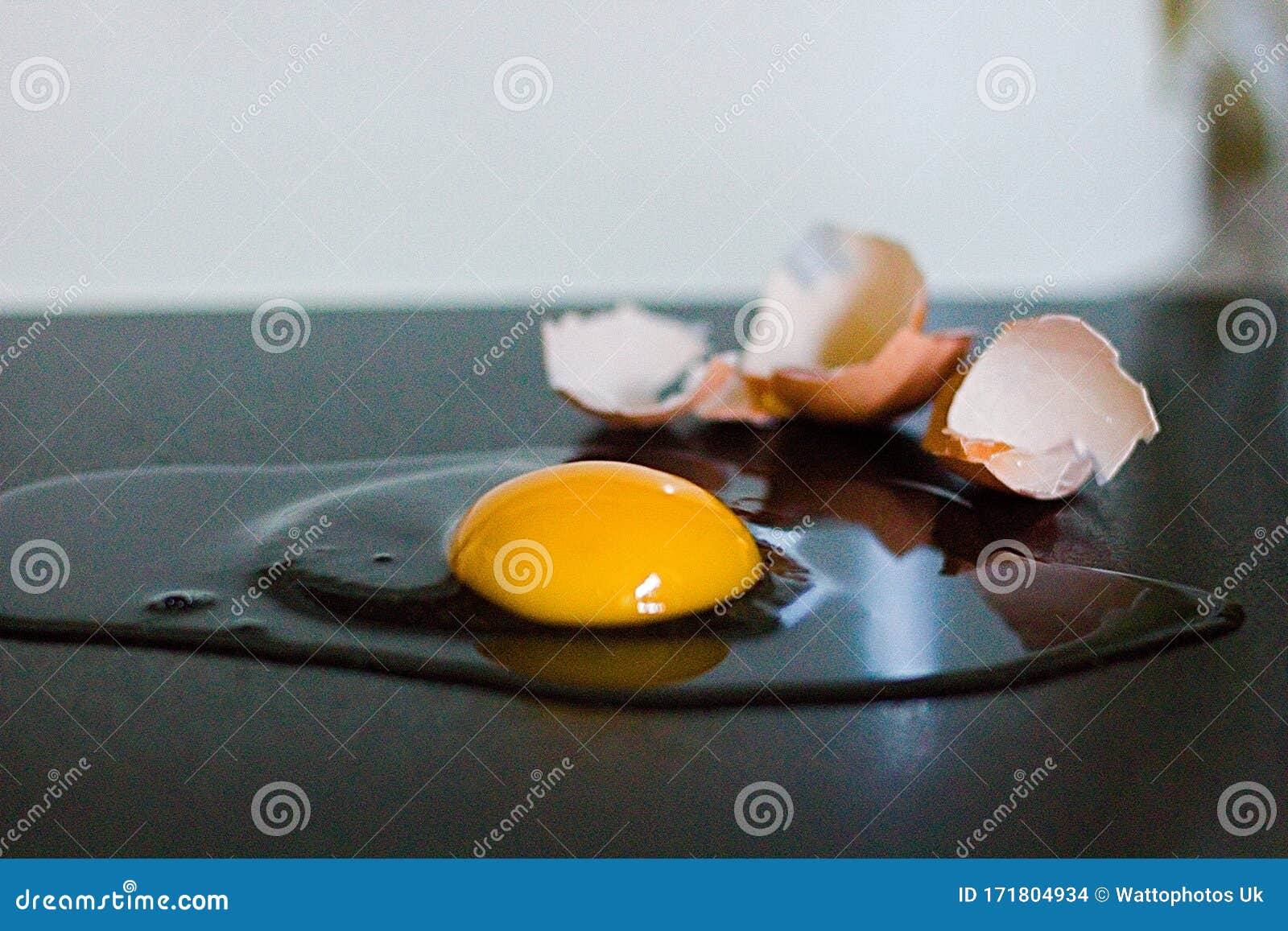 Broken Egg and Shell Up Close View Side View Stock Photo - Image of ...