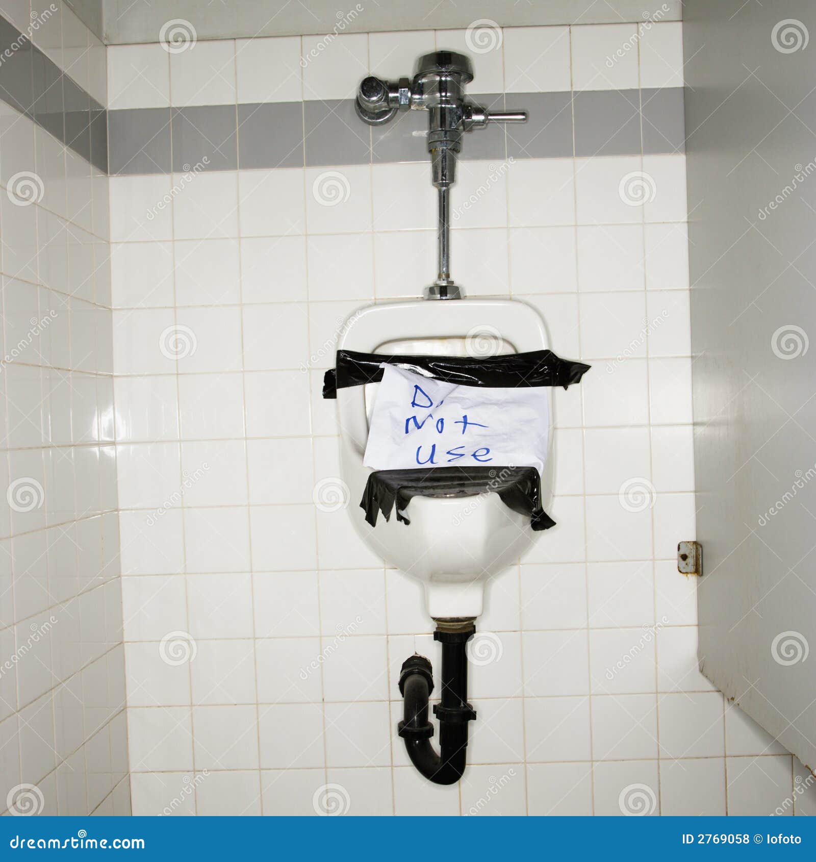 Broken urinal. stock photo. Image of tile, bathroom, square - 2769058