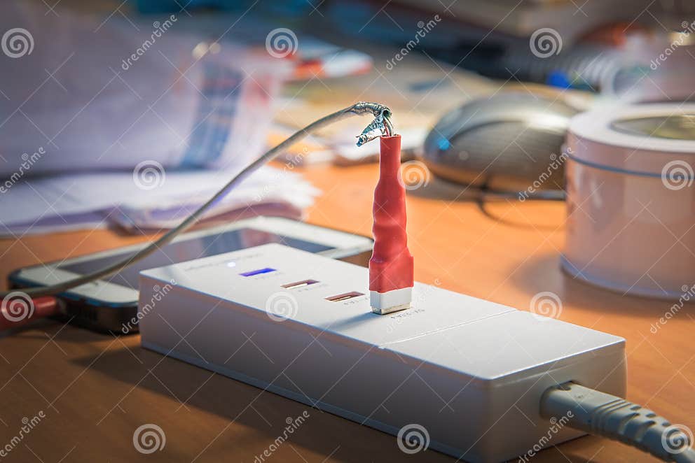 Broken usb charger cable stock image. Image of symbol - 57643099