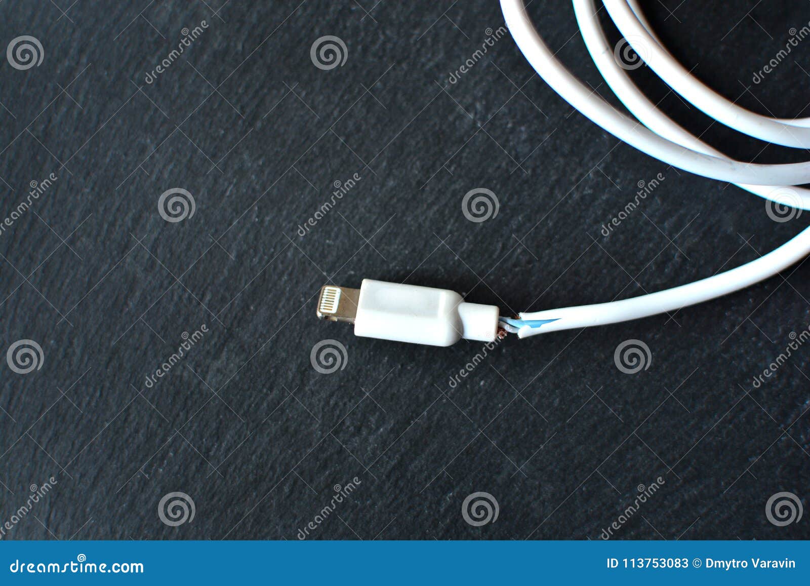 Broken usb charging cable stock image. Image of twine - 113753083