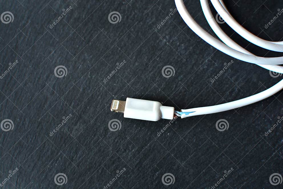 Broken usb charging cable stock image. Image of twine - 113753083