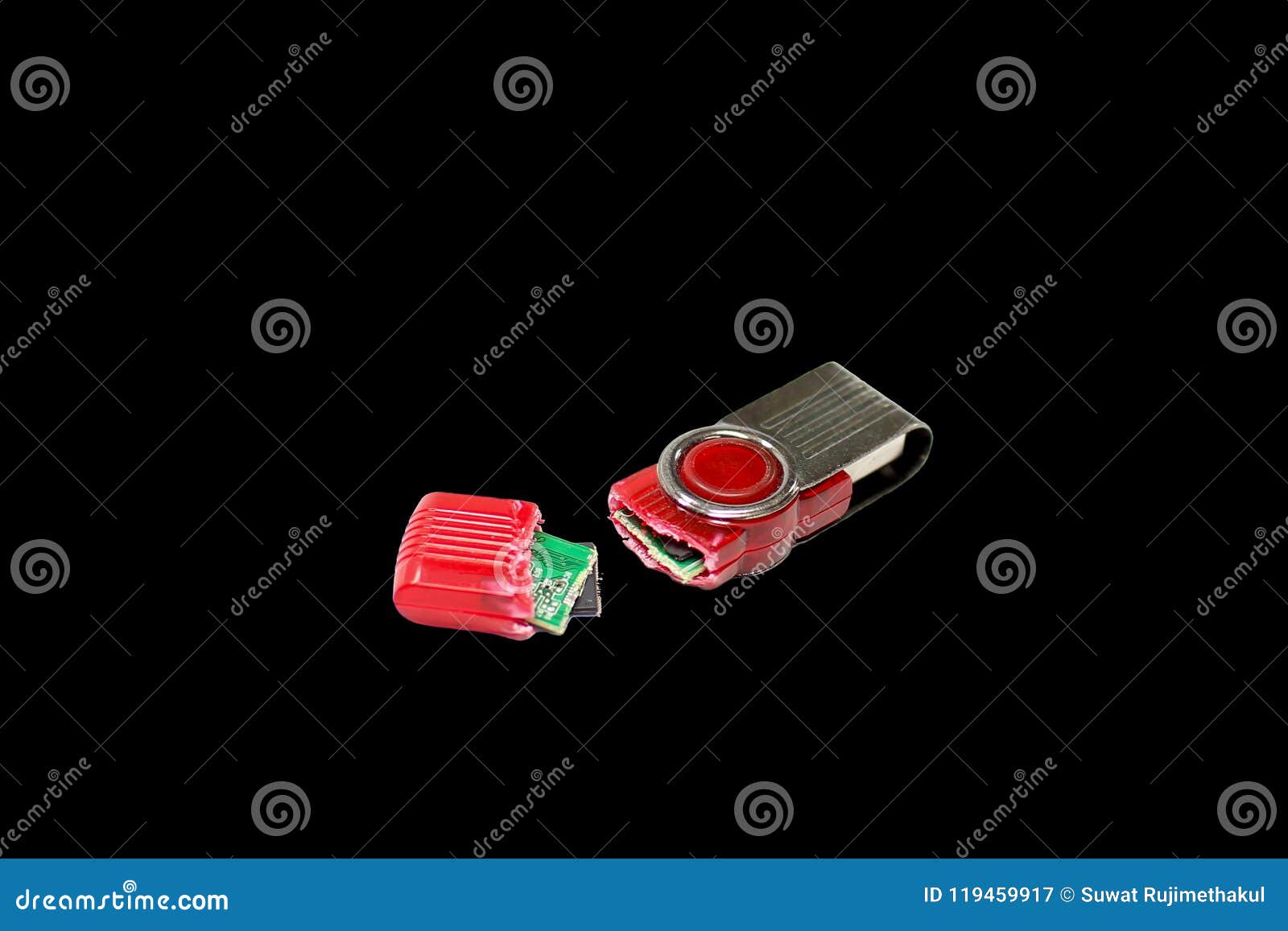 Broken USB Flash Drive Isolated Stock Image - Image of broken, break ...