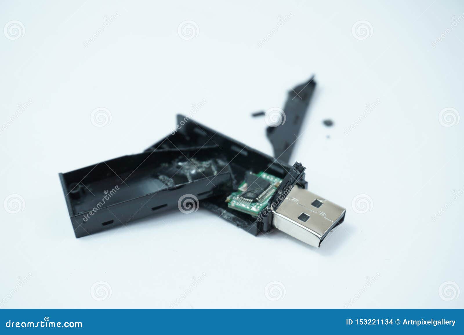 Broken USB Isolated on White Background Stock Photo - Image of apps ...
