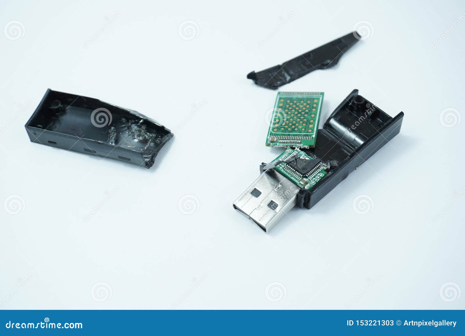 Broken USB Isolated on White Background Stock Image - Image of obsolete ...