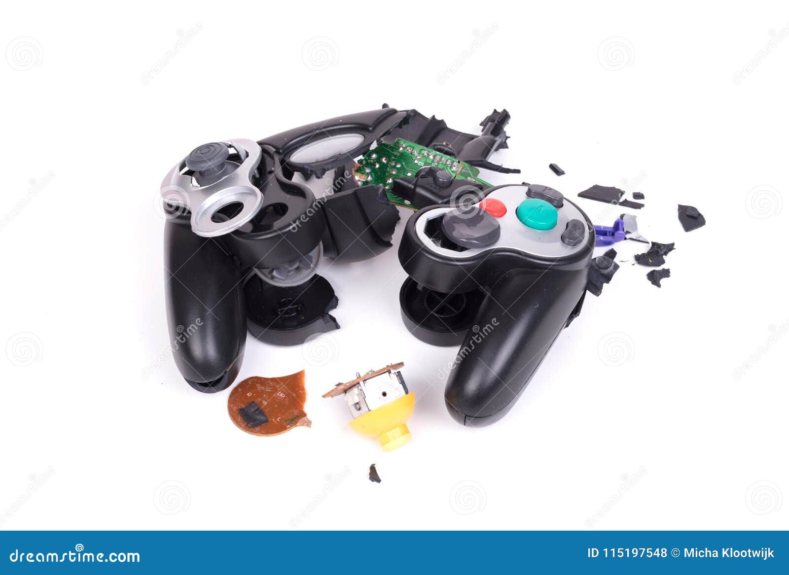 Broken Video Game Controller on White Background Stock Photo - Image of ... Broken Video Game Controller on White Background Stock Photo - Image of ...
