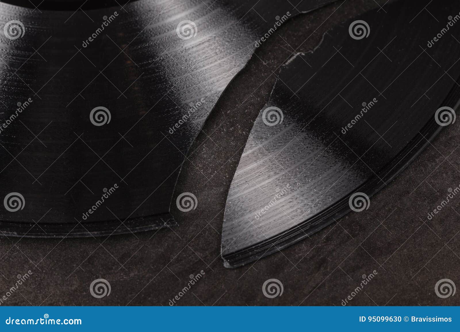 Broken vinyl record stock photo. Image of musical, scratch - 95099630