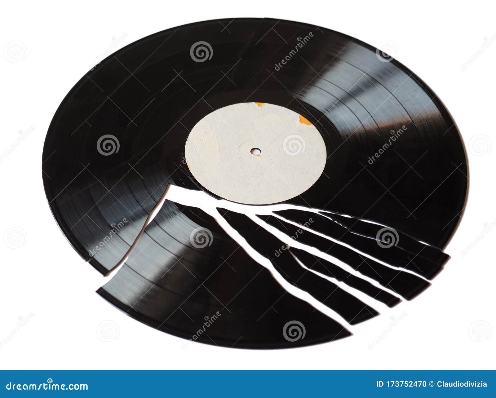 Broken vinyl record stock photo. Image of technology - 173752470