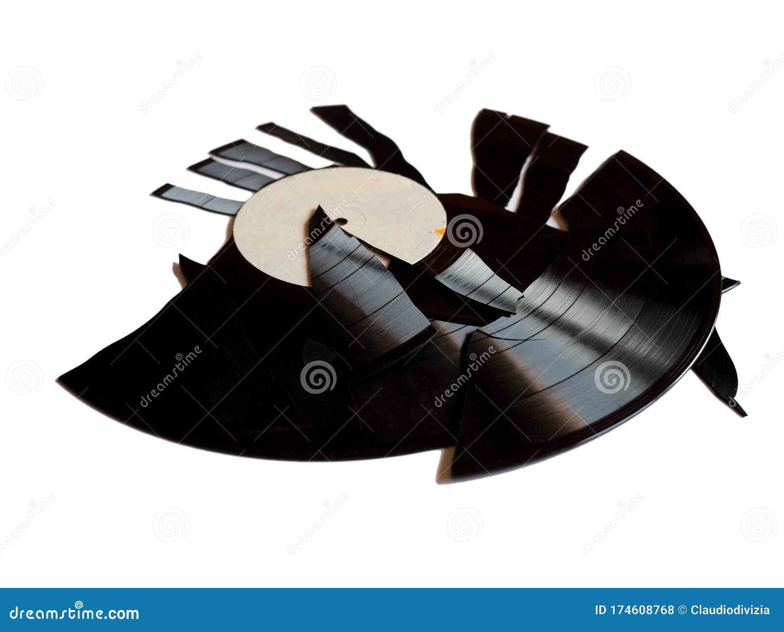 Broken vinyl record stock photo. Image of vintage, white - 174608768
