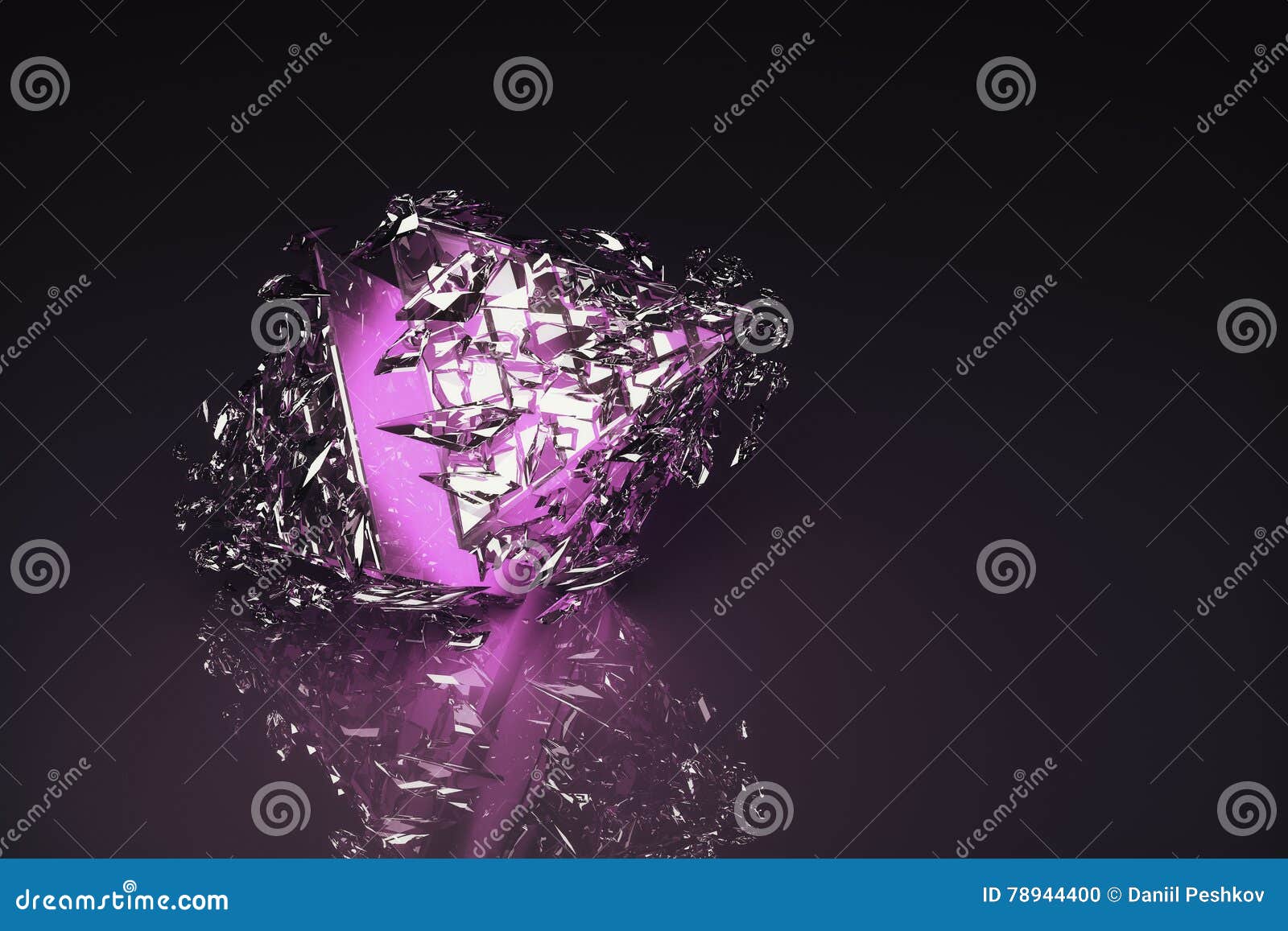 Broken violet glass figure stock illustration. Illustration of abstract ...