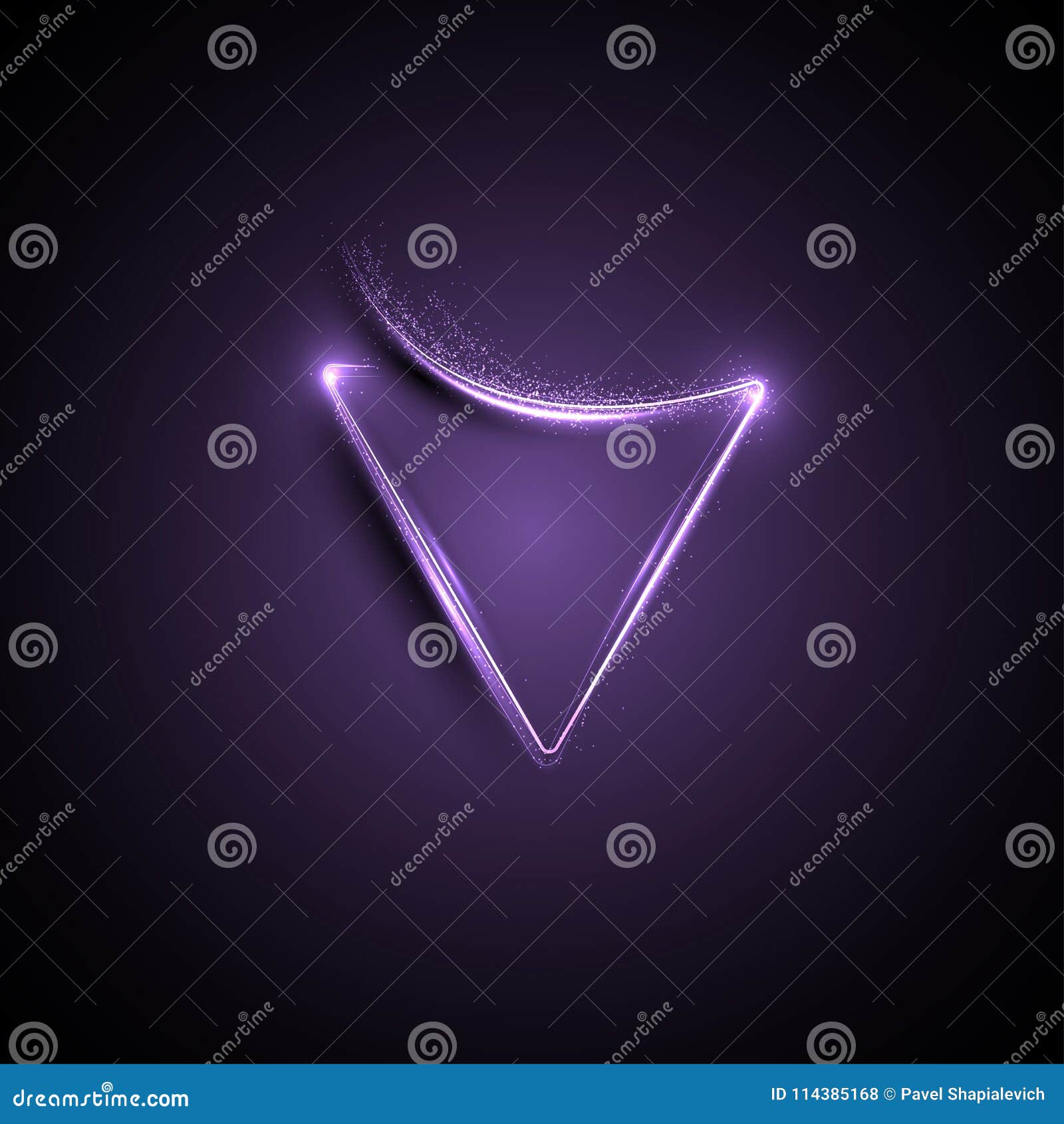 Broken Violet Triangle with Sparks Stock Illustration - Illustration of ...
