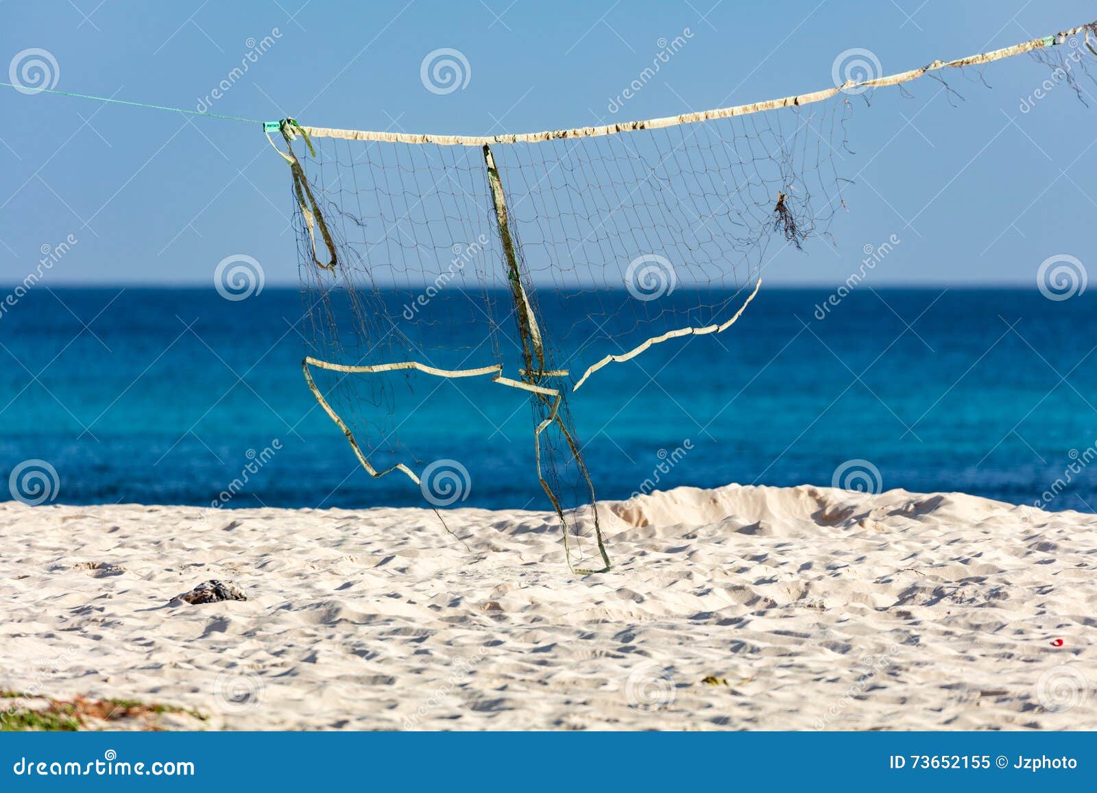 Broken Volleyball Net Hanging on a Beach Stock Image - Image of sport ...