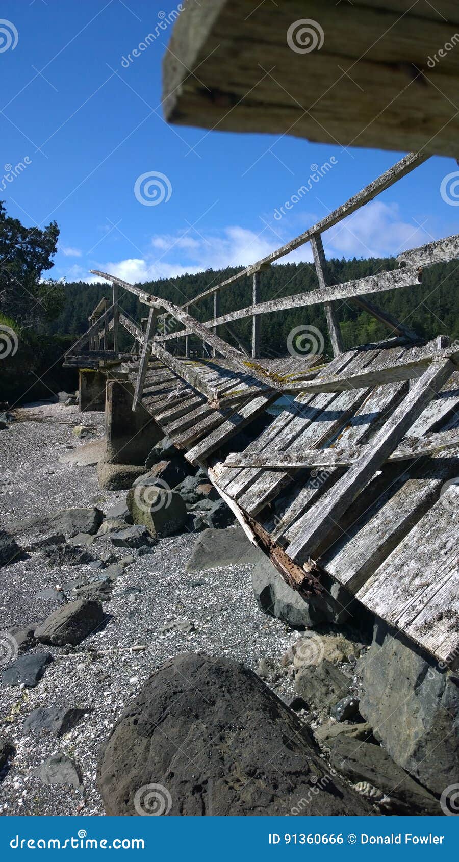 Broken walkway stock photo. Image of shores, road, rock - 91360666