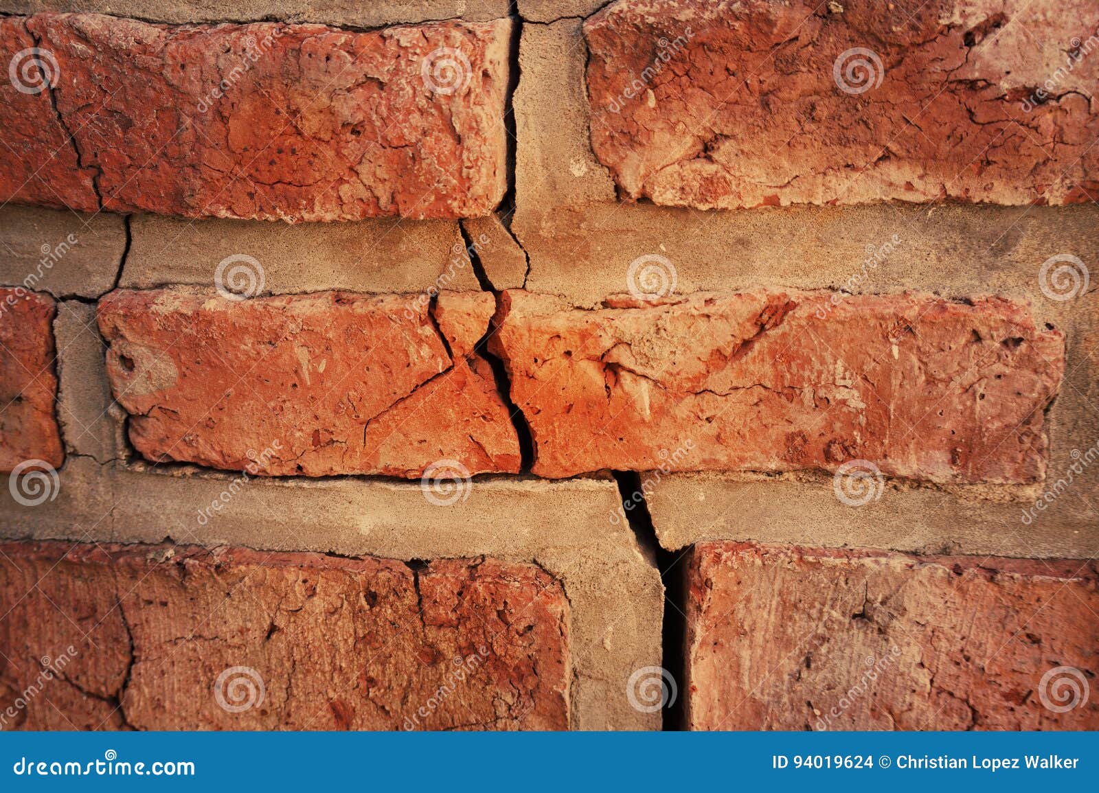 Broken wall stock photo. Image of crack, cement, long - 94019624