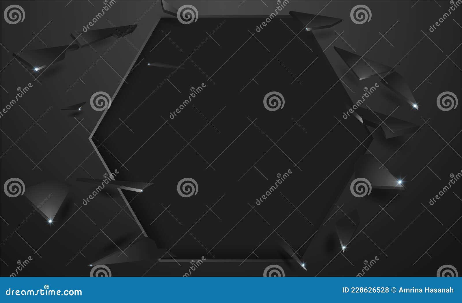 Broken Wall with a Black Hole and Cracks Stock Vector - Illustration of ...