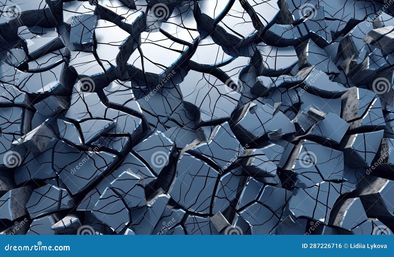 Broken Wall. Crash Blue Wall Background. for Banner, Postcard, Book ...