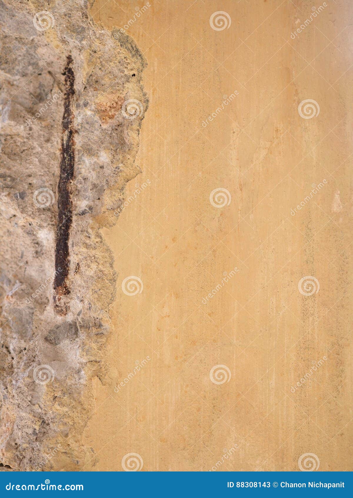 Broken Wall or Structure with Steel Bar Rusted Stock Image - Image of ...