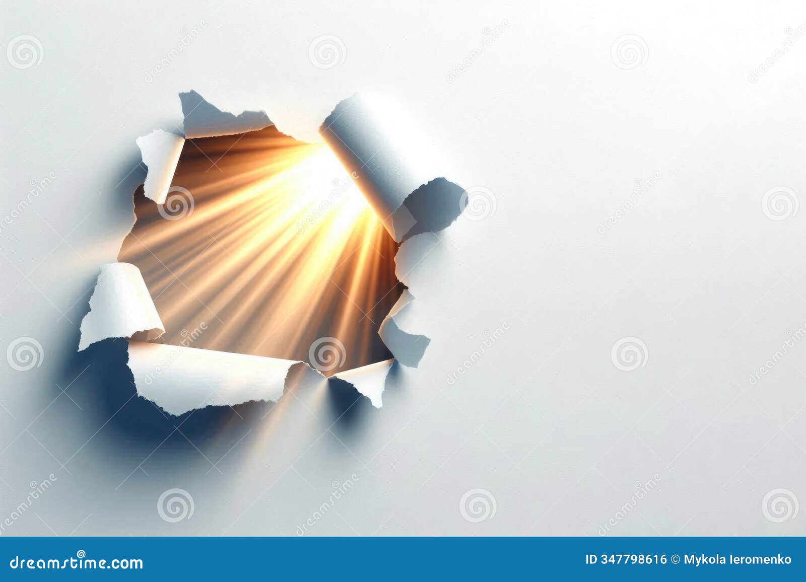 A Broken Wall with Sun Rays. Space for Text. Stock Photo - Image of ...