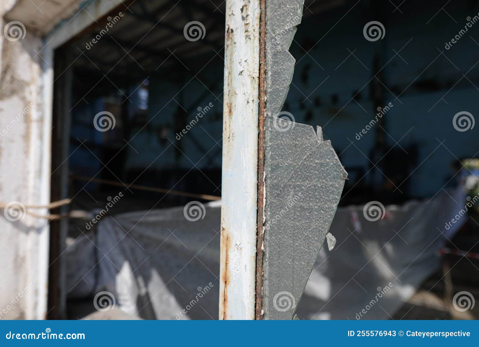 Broken Walls and Windows in an Abandoned Industrial Building Stock ...