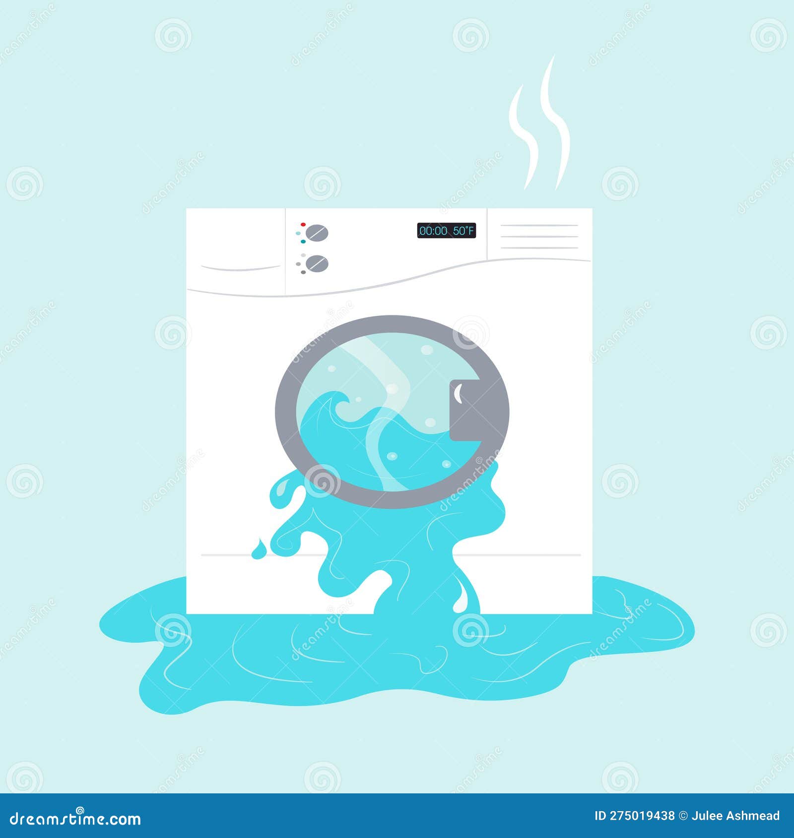 Vector Illustration of a Broken Cartoon Washing Machine Washer Logo ...