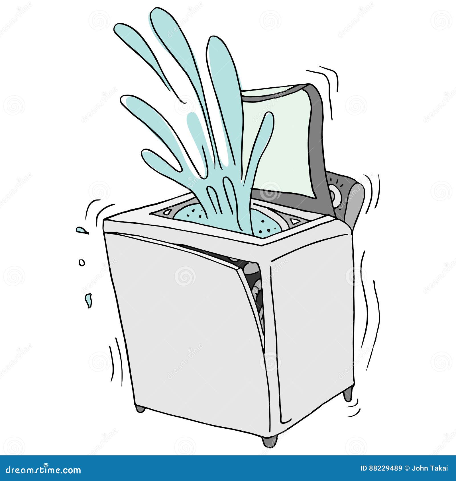 Broken Washing Machine Vector Illustration, Flat Cartoon Damaged Washer ...