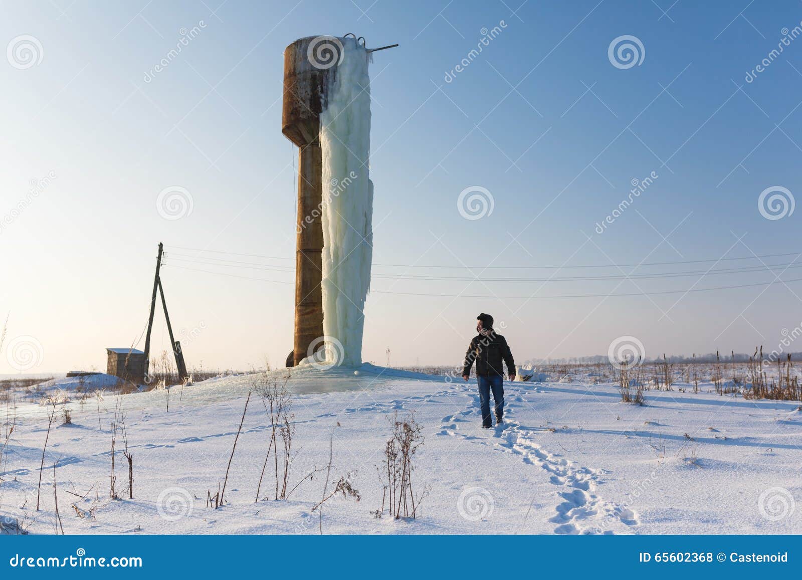 Broken water tower stock photo. Image of tube, nature - 65602368