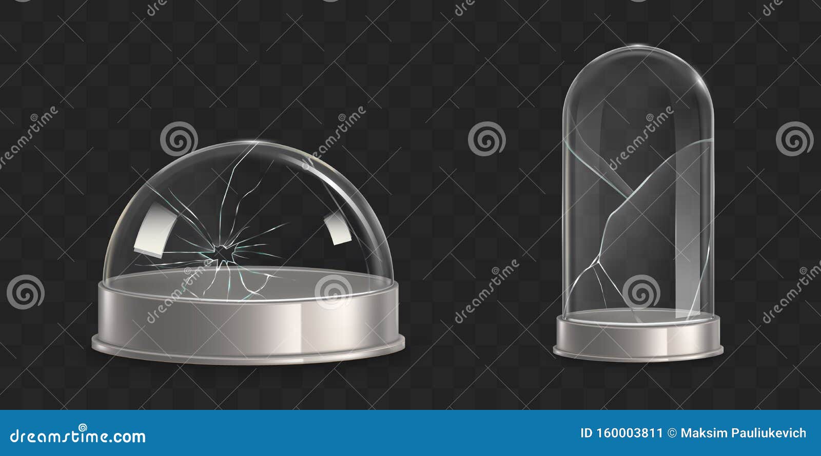 Broken Waterglobe Glass Bell Jar Realistic Vector Stock Vector Illustration Of Dust Bell