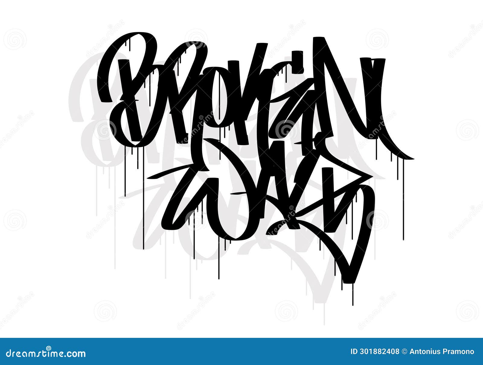BROKEN WAY Word Graffiti Tag Style Stock Vector - Illustration of ...