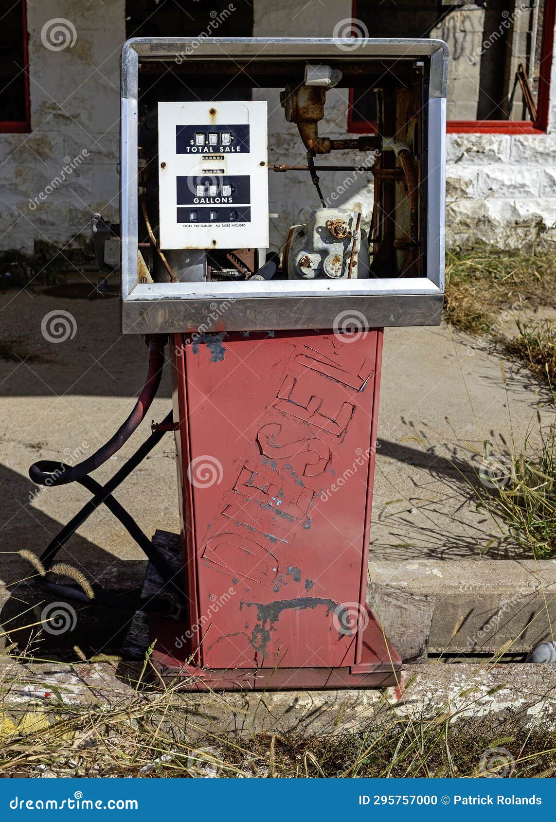Broken Weathered Old Gas Pump Stock Photo - Image of photograph ...